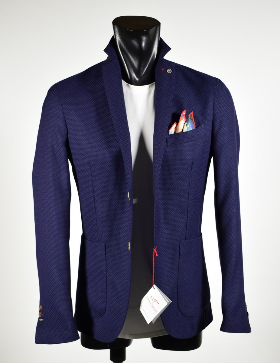Fashion Falko Jacket Red Blue Unlined Viscose Blend Slim Fit Collection ...